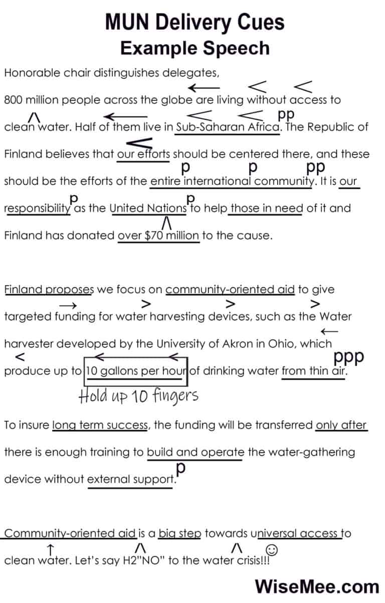MUN Delivery Cues - WiseMee